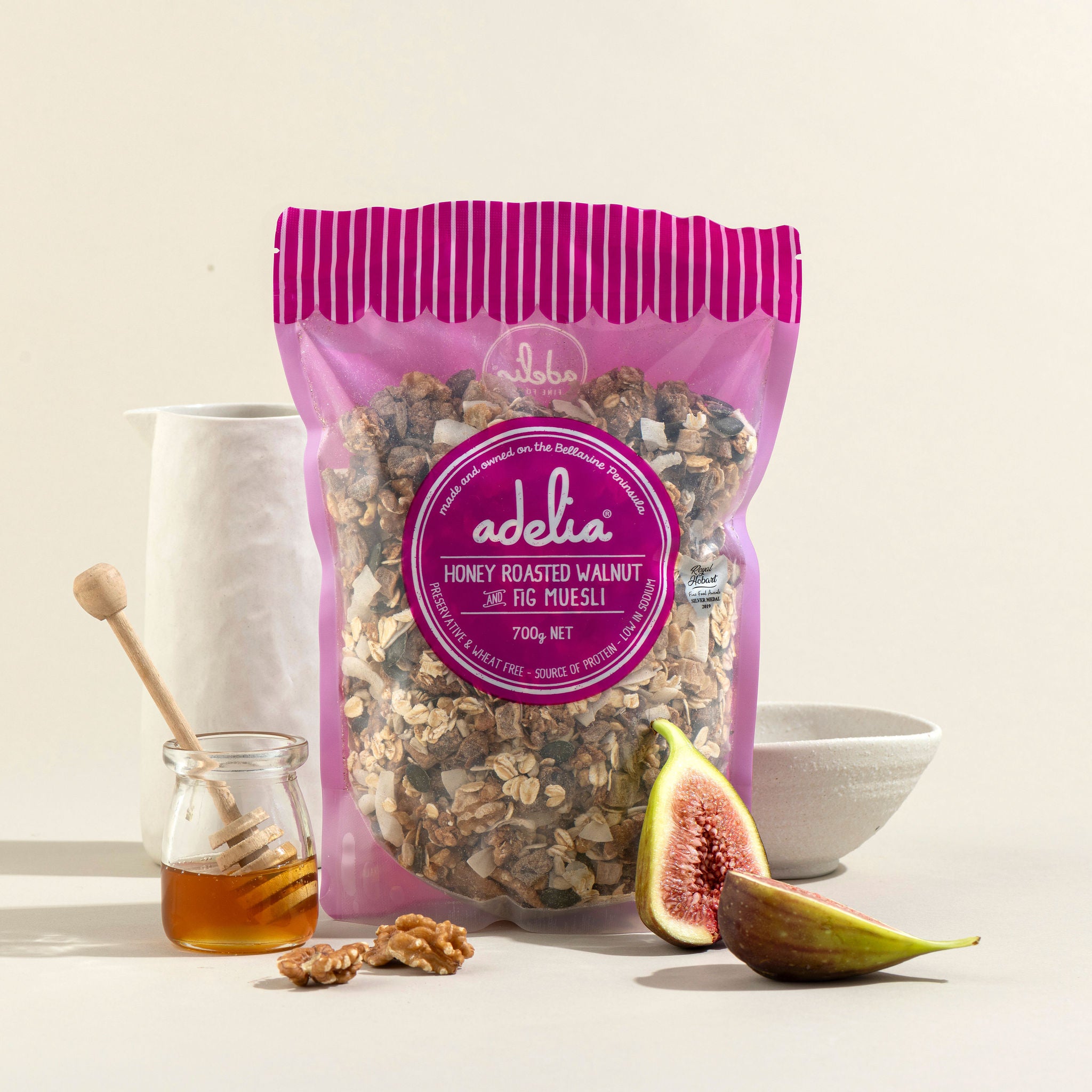 Honey Roasted Walnut & Fig Muesli – ADELIA FINE FOODS